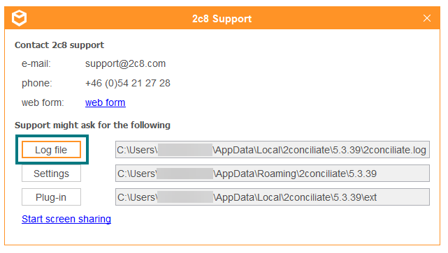 Where can I find the log file in 2c8 Modeling Tool? (Windows) – 2c8 Help center