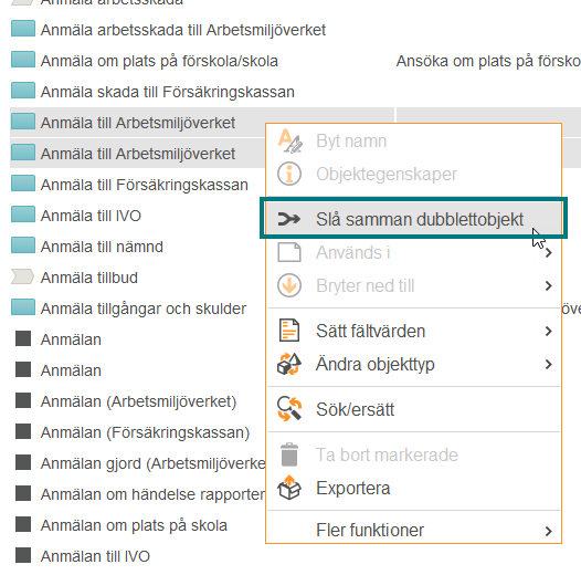 Hur slår jag ihop dubbletter av objekt? – 2c8 Help center